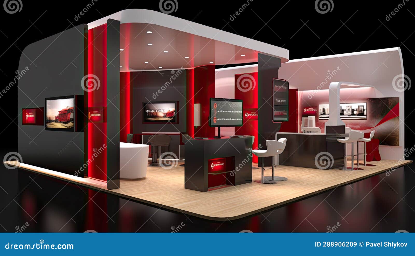 3d Empty Trade Exhibition Stand with Copyspace Stock Image - Image of ...