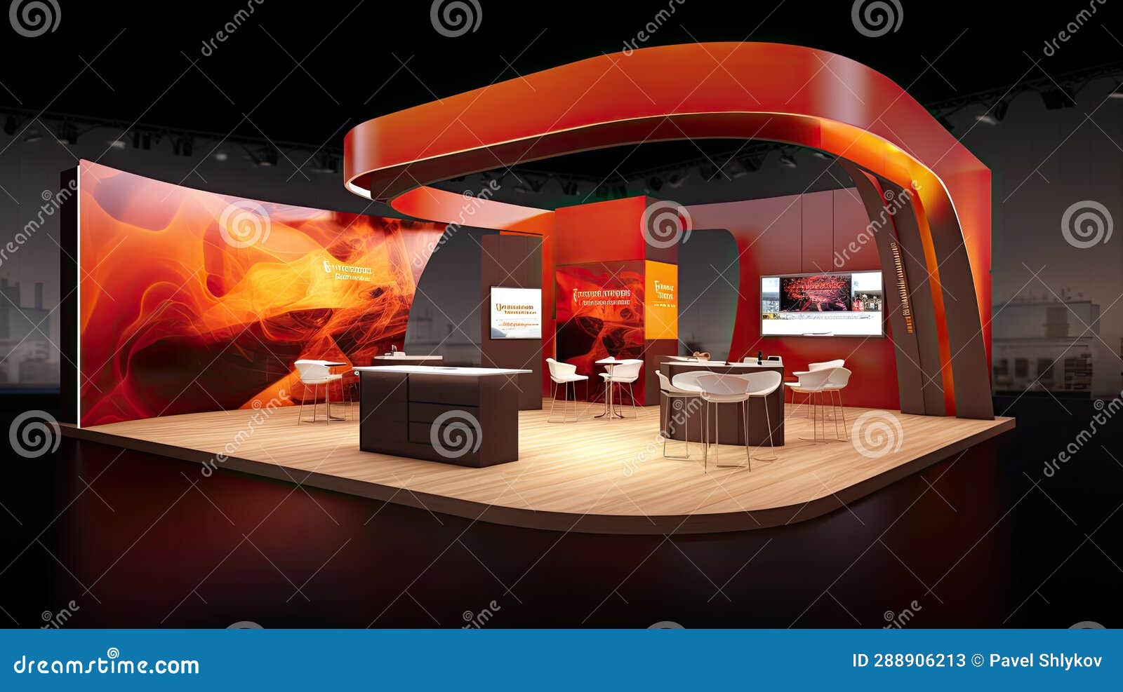 3d Empty Trade Exhibition Stand with Copyspace Stock Image - Image of ...