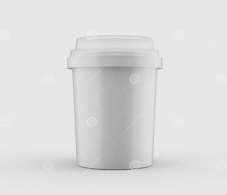 3d Empty White Cylindrical Plastic Jar or Container with Cap on White ...