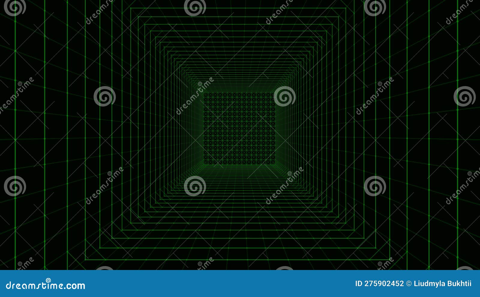 3D Empty Wireframe Room. Virtual Surface in Cyberspace with Grid ...