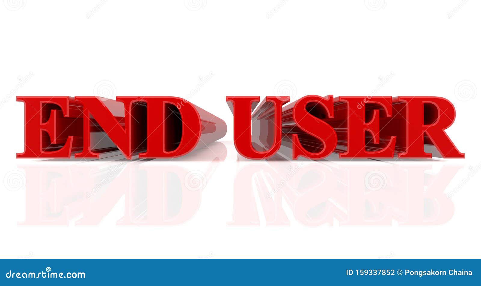 3D END USER Word on White Background 3d Rendering Stock Illustration ...
