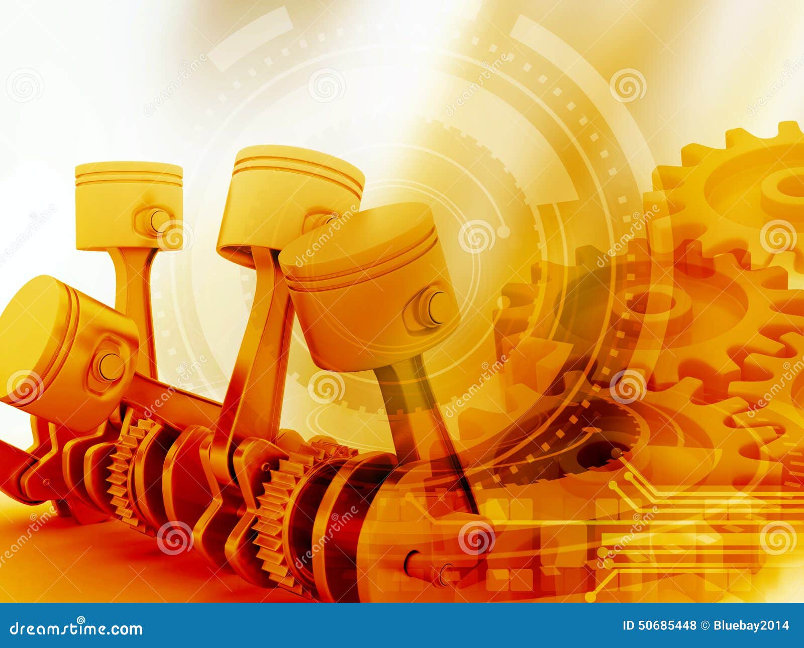 3d Engine Pistons and Cog Wheels Stock Illustration - Illustration of ...