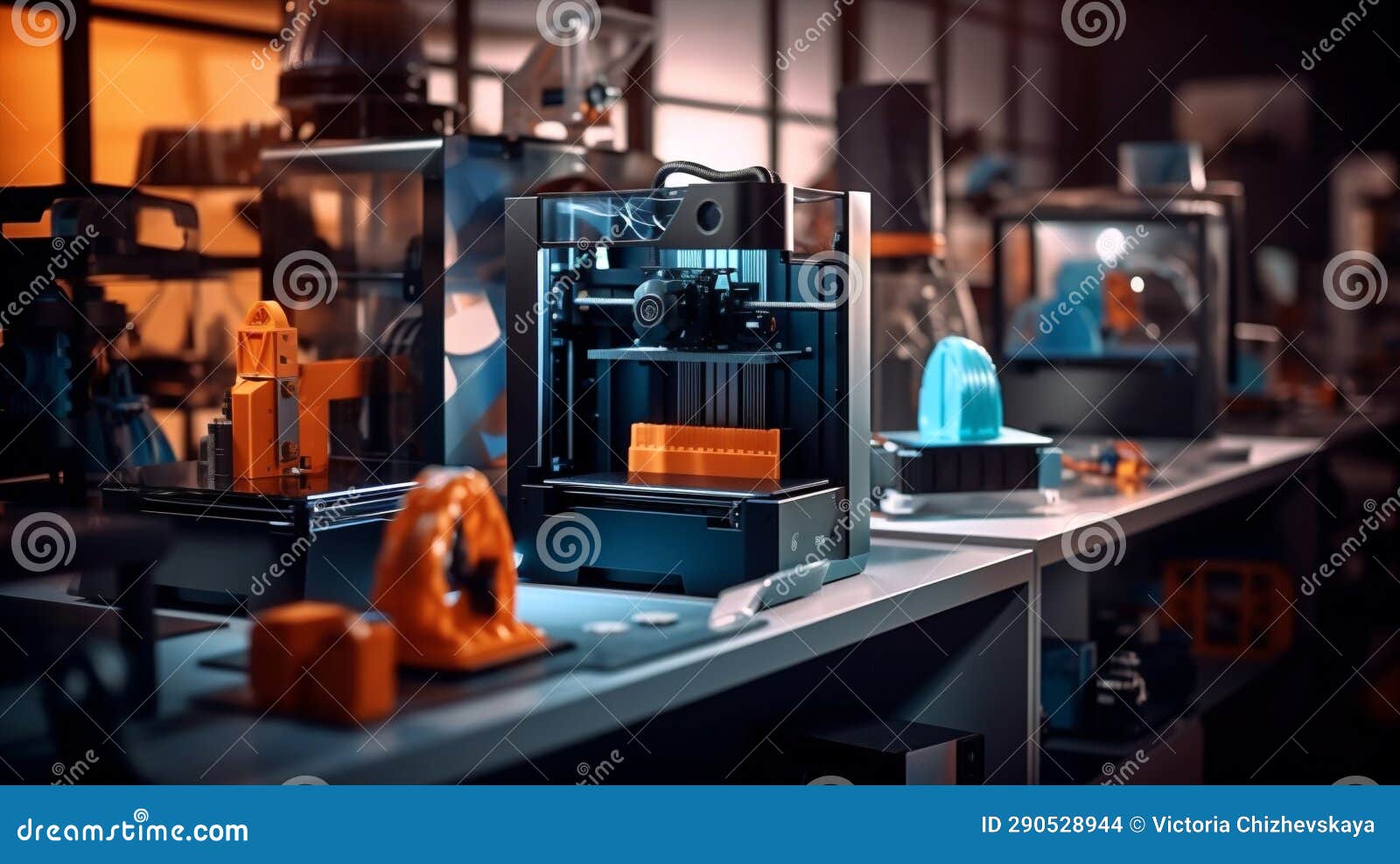 3d Engineering Printer Plastic Printing Stock Illustration ...
