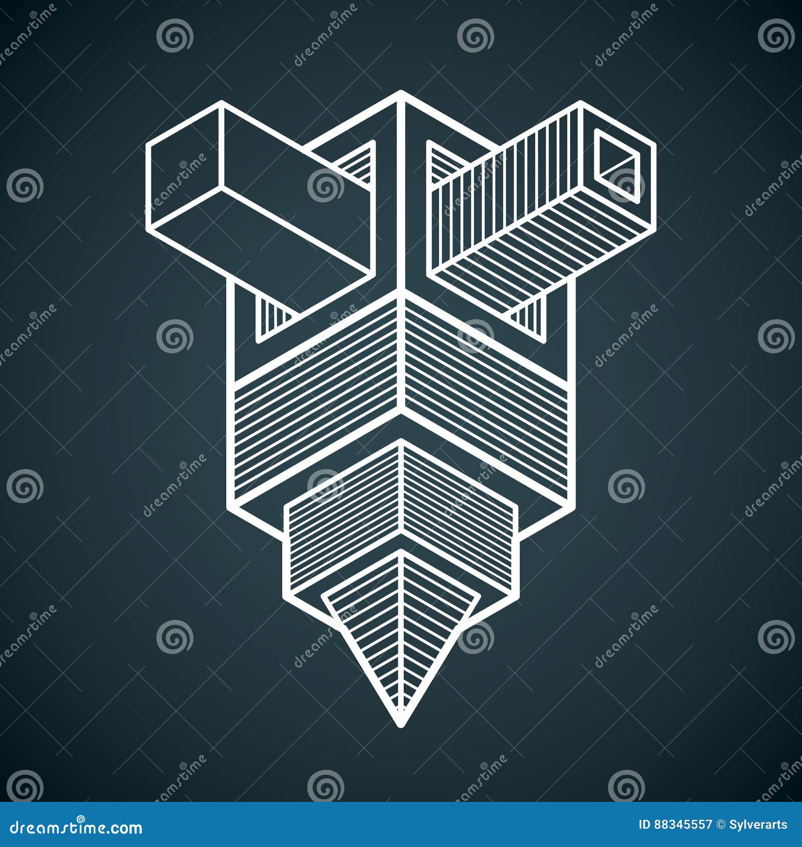 3D Engineering Vector, Abstract Shape Made Using Cubes and Geometric ...