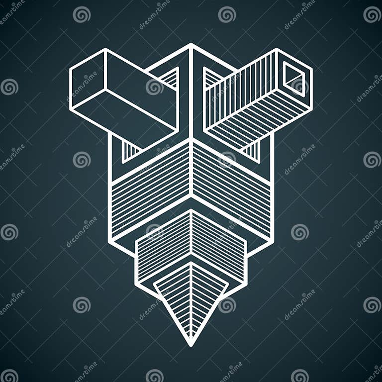 3D Engineering Vector, Abstract Shape Made Using Cubes and Geometric ...