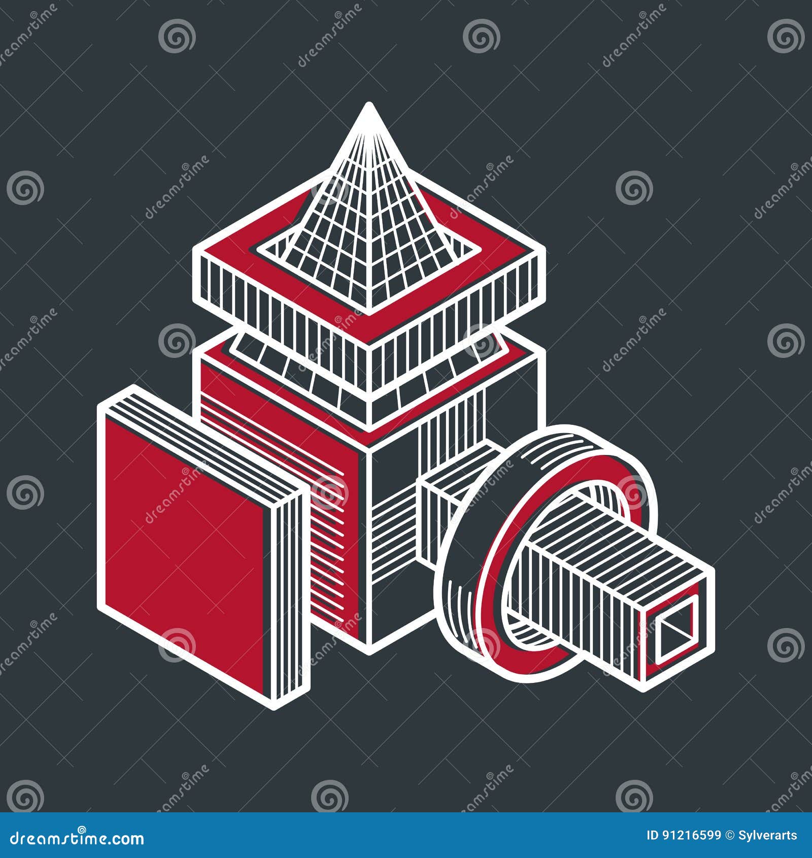 3D Engineering Vector, Abstract Shape Made Using Cubes and Geometric ...