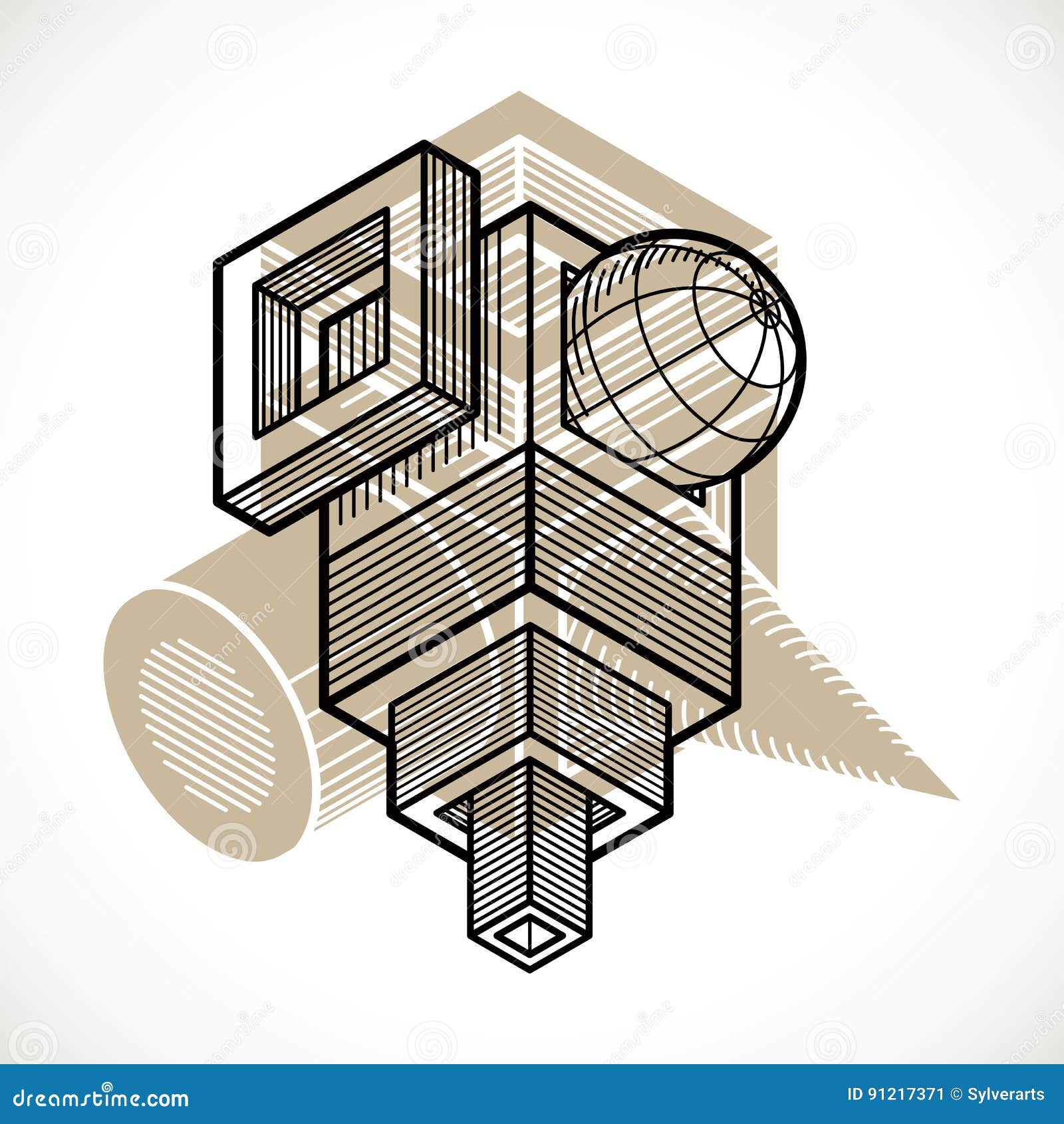 3D Engineering Vector, Abstract Shape Made Using Cubes and Geometric ...