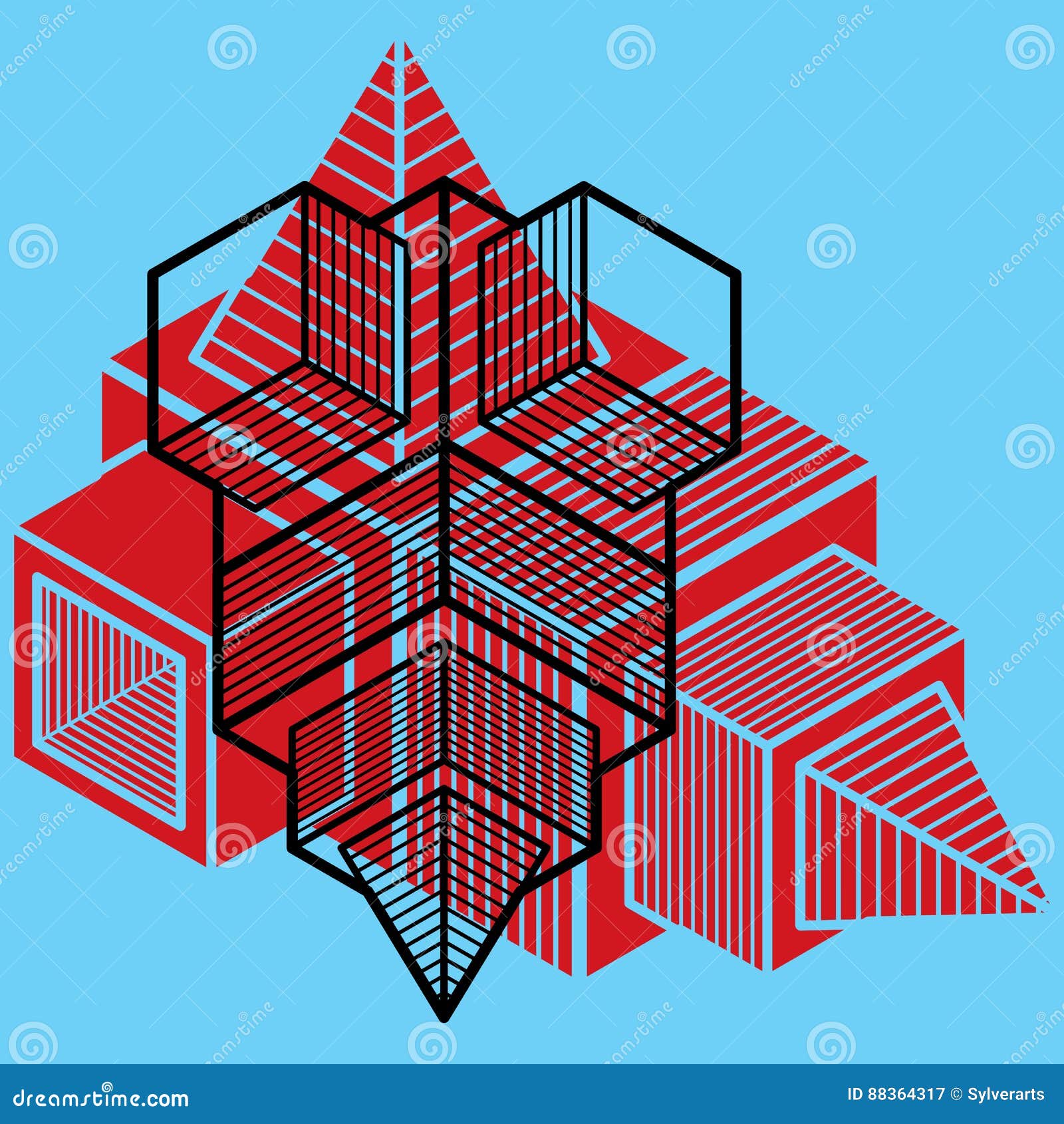 3D Engineering Vector, Abstract Shape Made Using Cubes Stock Vector ...