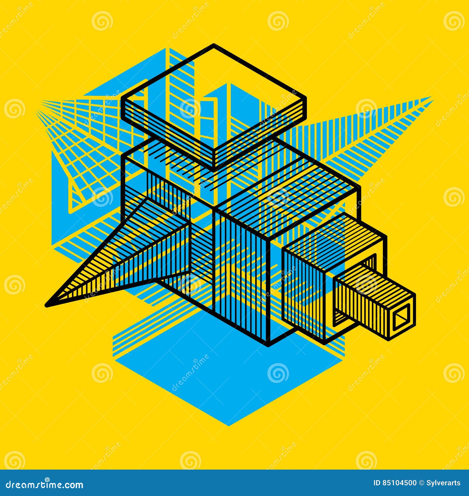 3D Engineering Vector, Abstract Shape Made Using Cubes Stock Vector ...