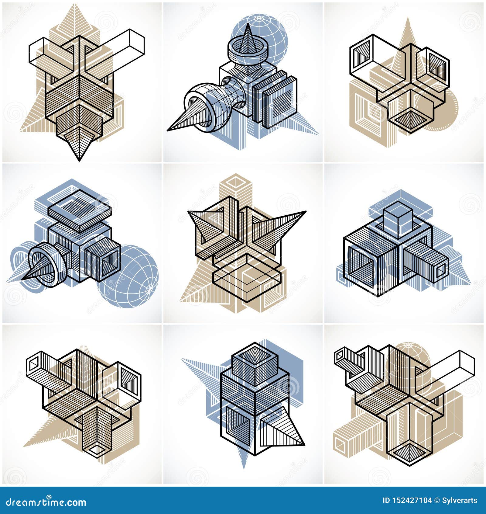 3D Engineering Vectors, Collection Of Abstract Shapes | CartoonDealer ...