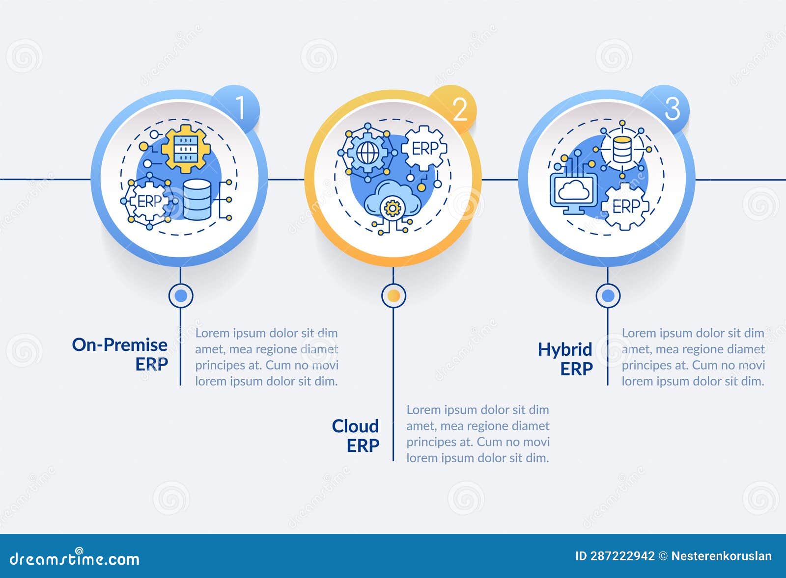 Colorful ERP Layout with Thin Line Icons Stock Illustration ...