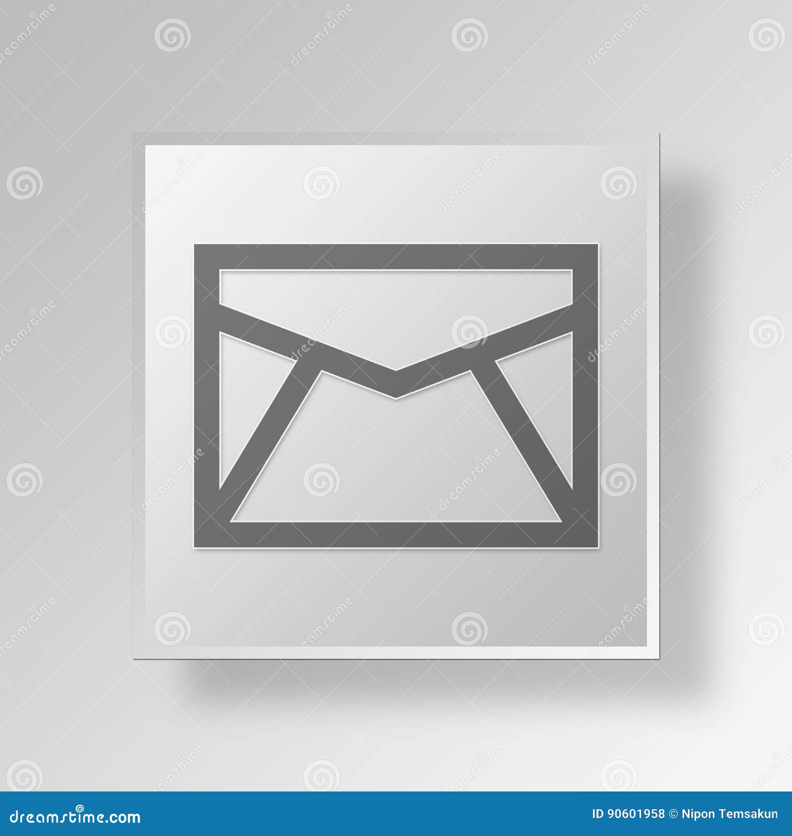 3D Envelope Icon Business Concept Stock Illustration - Illustration of ...
