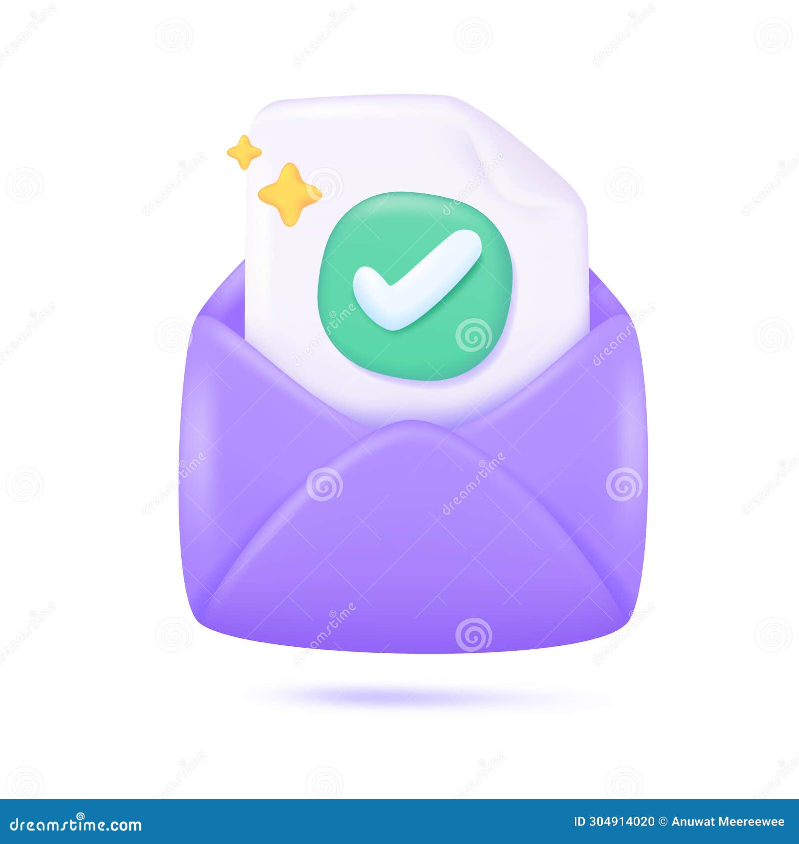 3D Envelope Opened with Verified Attachments Inside. Ideas for Sending ...
