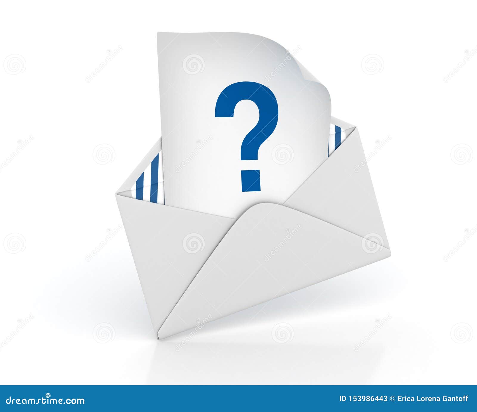 3D Envelope with Question Mark Stock Illustration - Illustration of ...