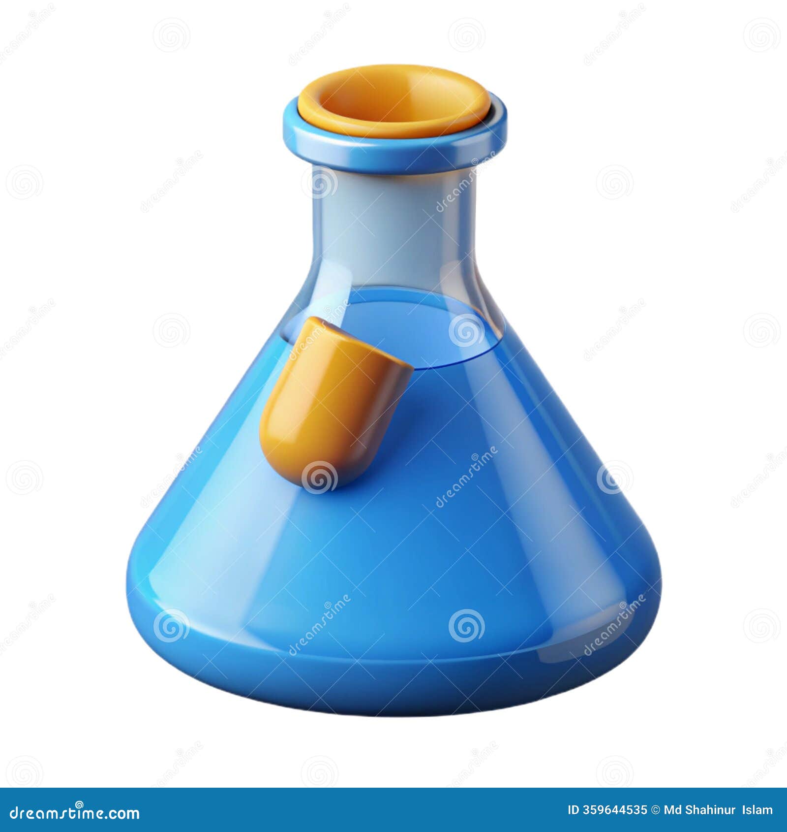 3D Erlenmeyer Flask Icon stock illustration. Illustration of chemistry ...