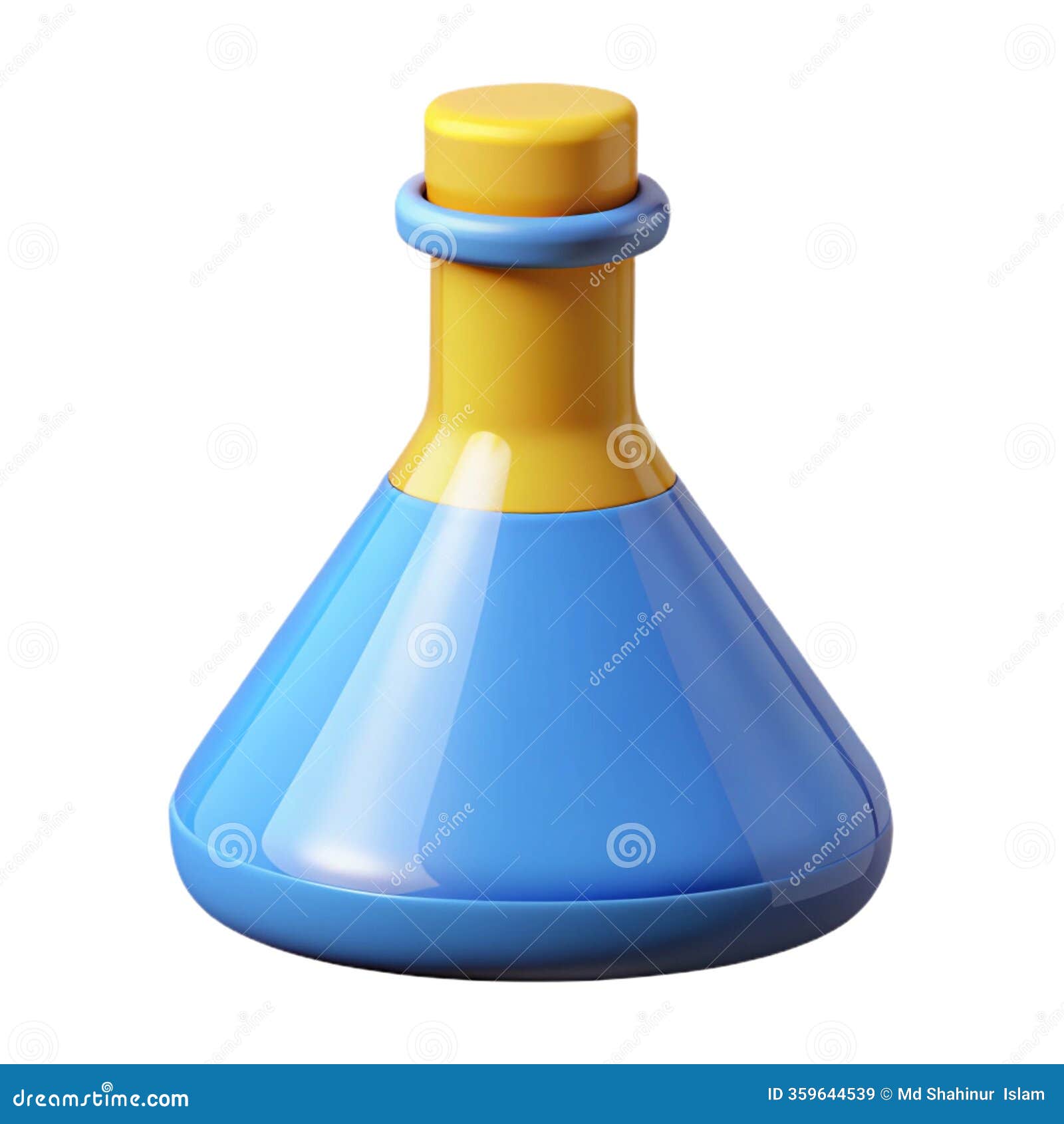 3D Erlenmeyer Flask Icon stock illustration. Illustration of glassware ...