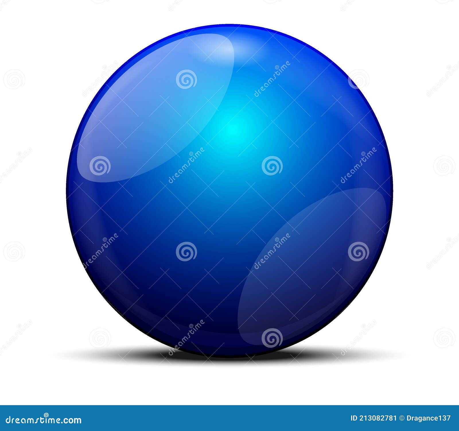 3d Esfera Brillante Azul Aislado Ilustración del Vector - Ilustración ...