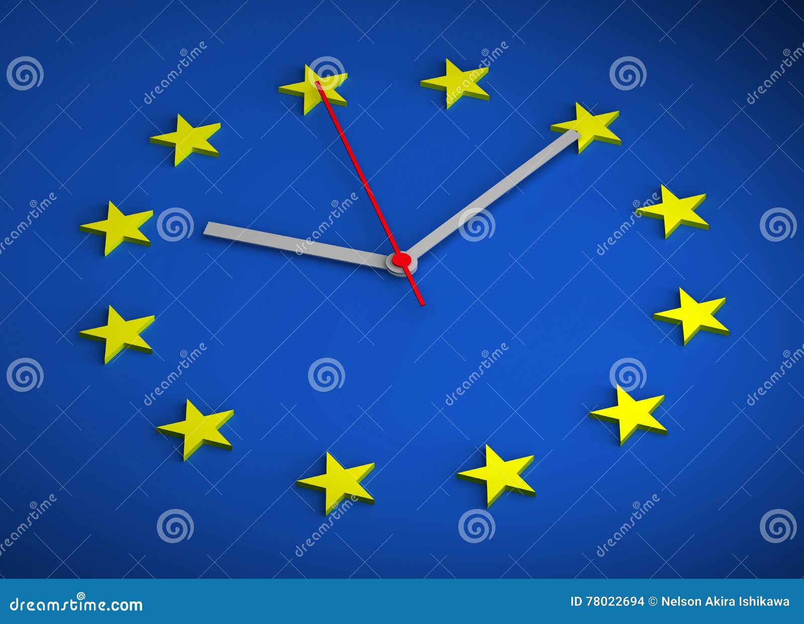 3D European Union Clock stock illustration. Illustration of clock ...