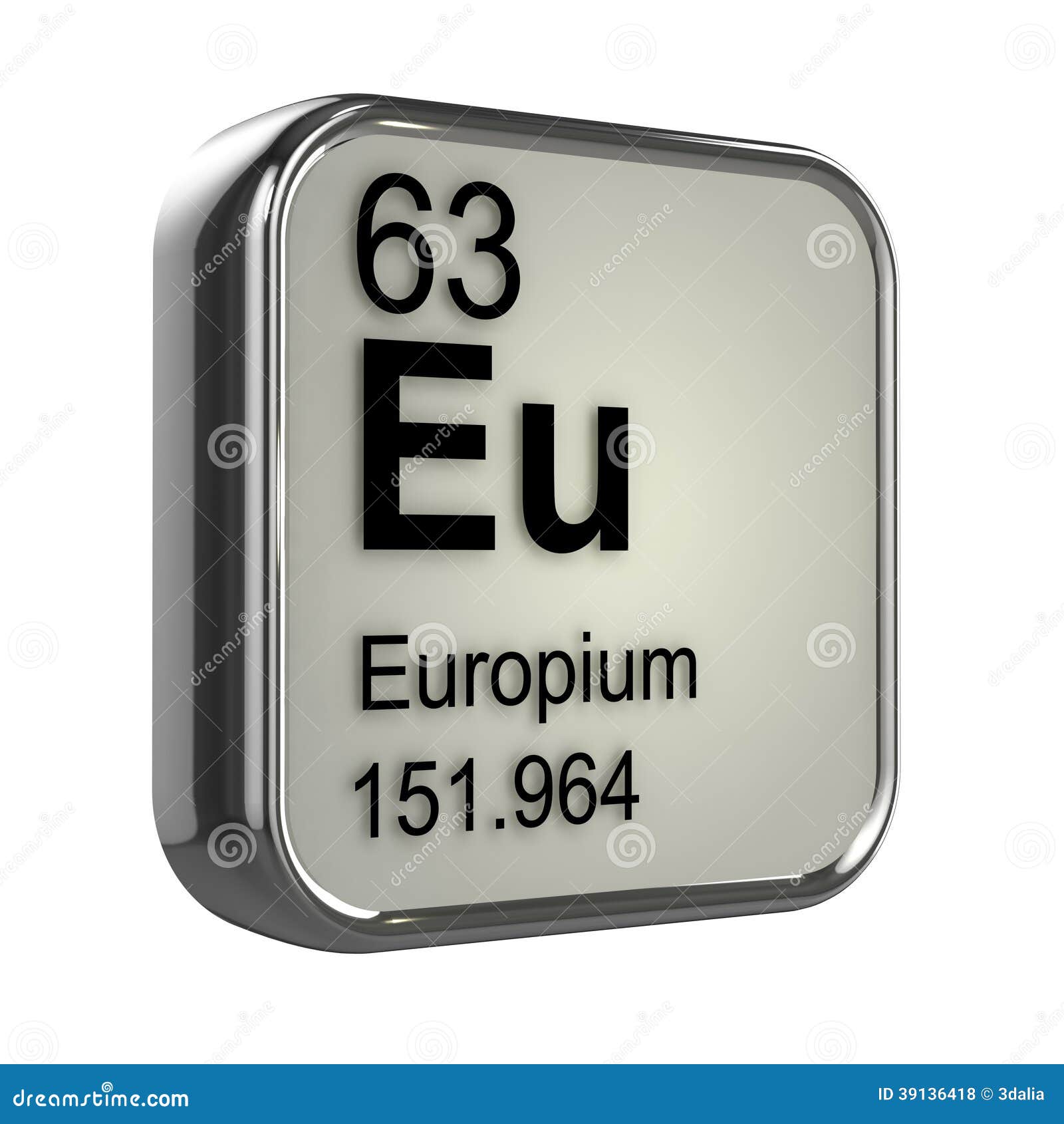 Europium Eu, Element Symbol From Periodic Table Series Stock Image ...