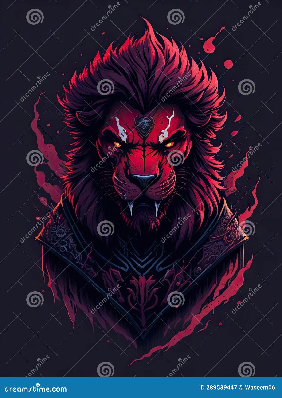 3d render of devil lion stock illustration. Illustration of teeth ...