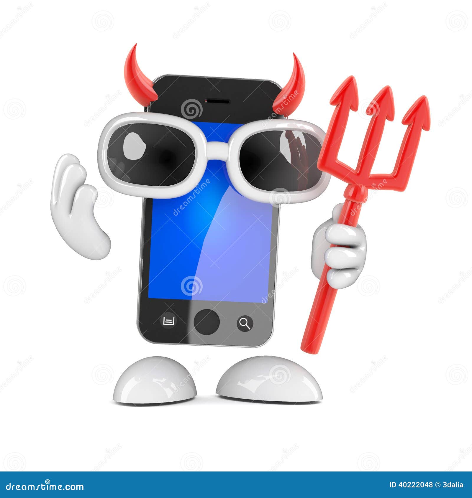 3d Evil smartphone stock illustration. Illustration of connected - 40222048