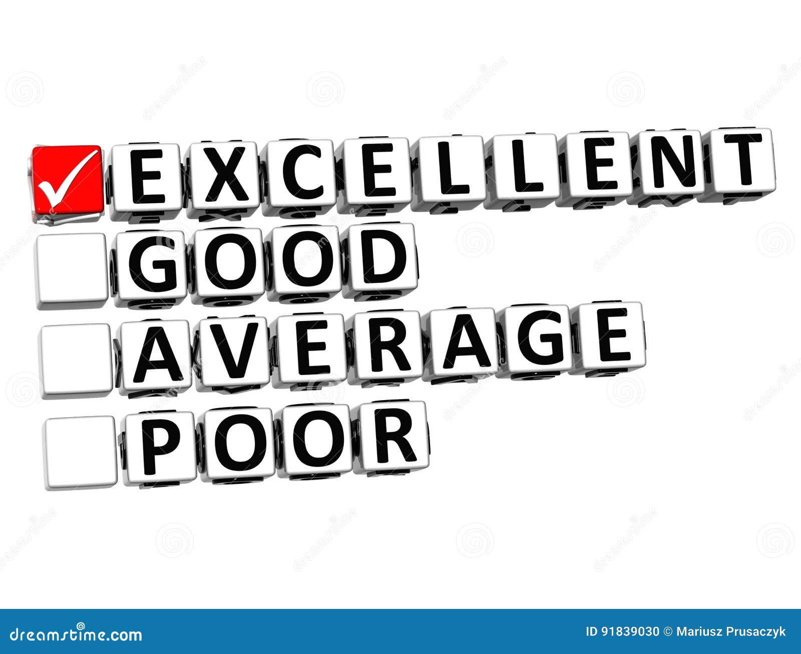 Excellent Poor Fair Good Sign Means Performance Review Stock Image ...