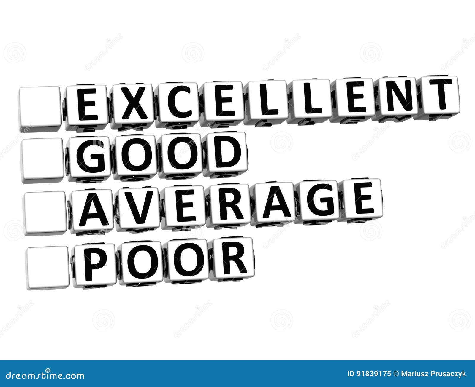 Excellent Poor Fair Good Sign Means Performance Review Stock Image ...