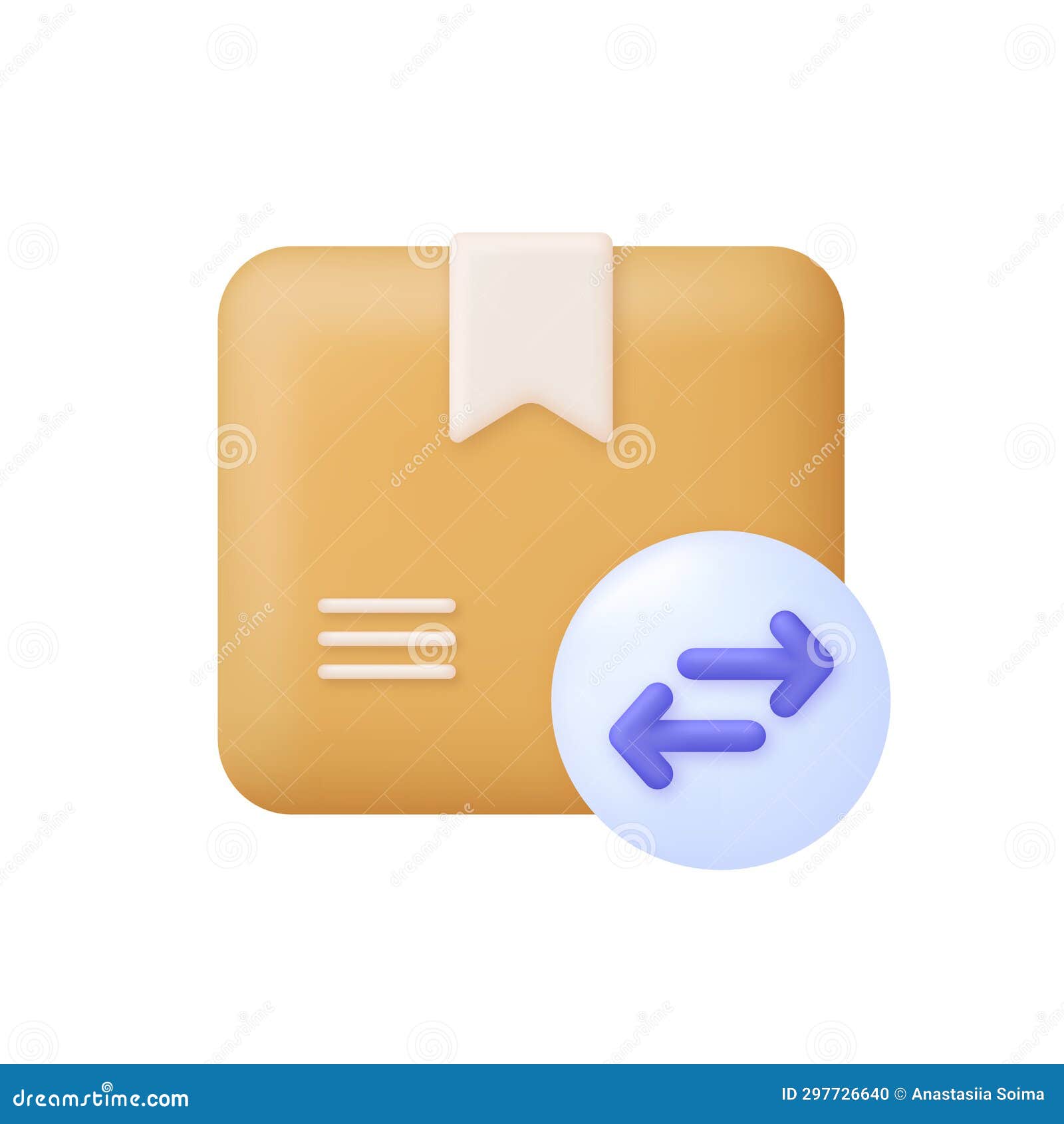 3D Exchange of Goods Icon. Return Parcel. Concept of Online Shopping ...