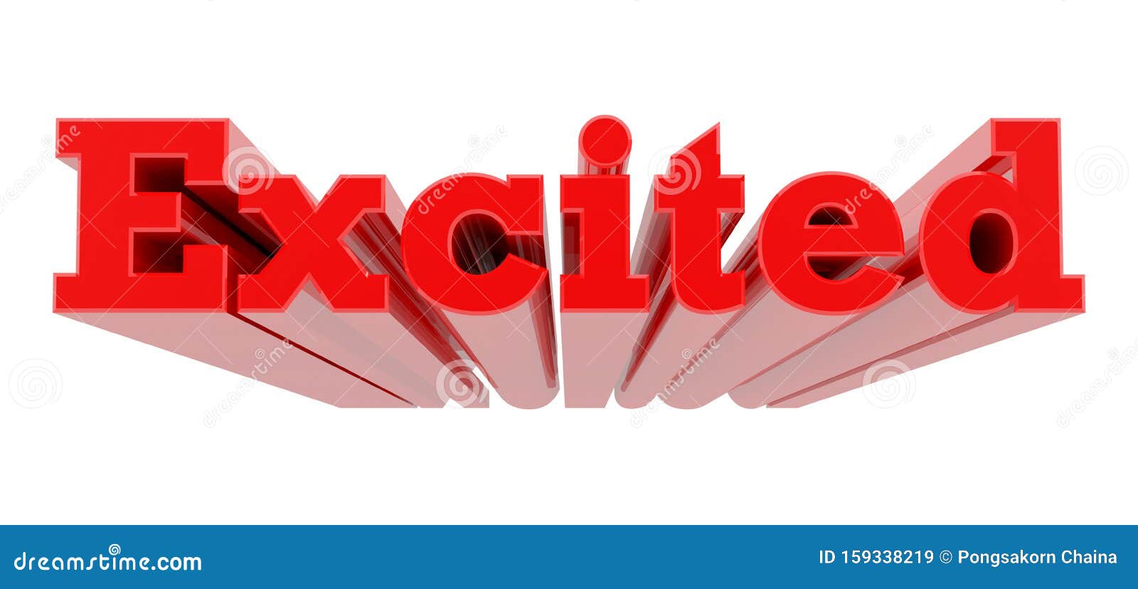 3D Excited Word on White Background 3d Rendering Stock Illustration ...
