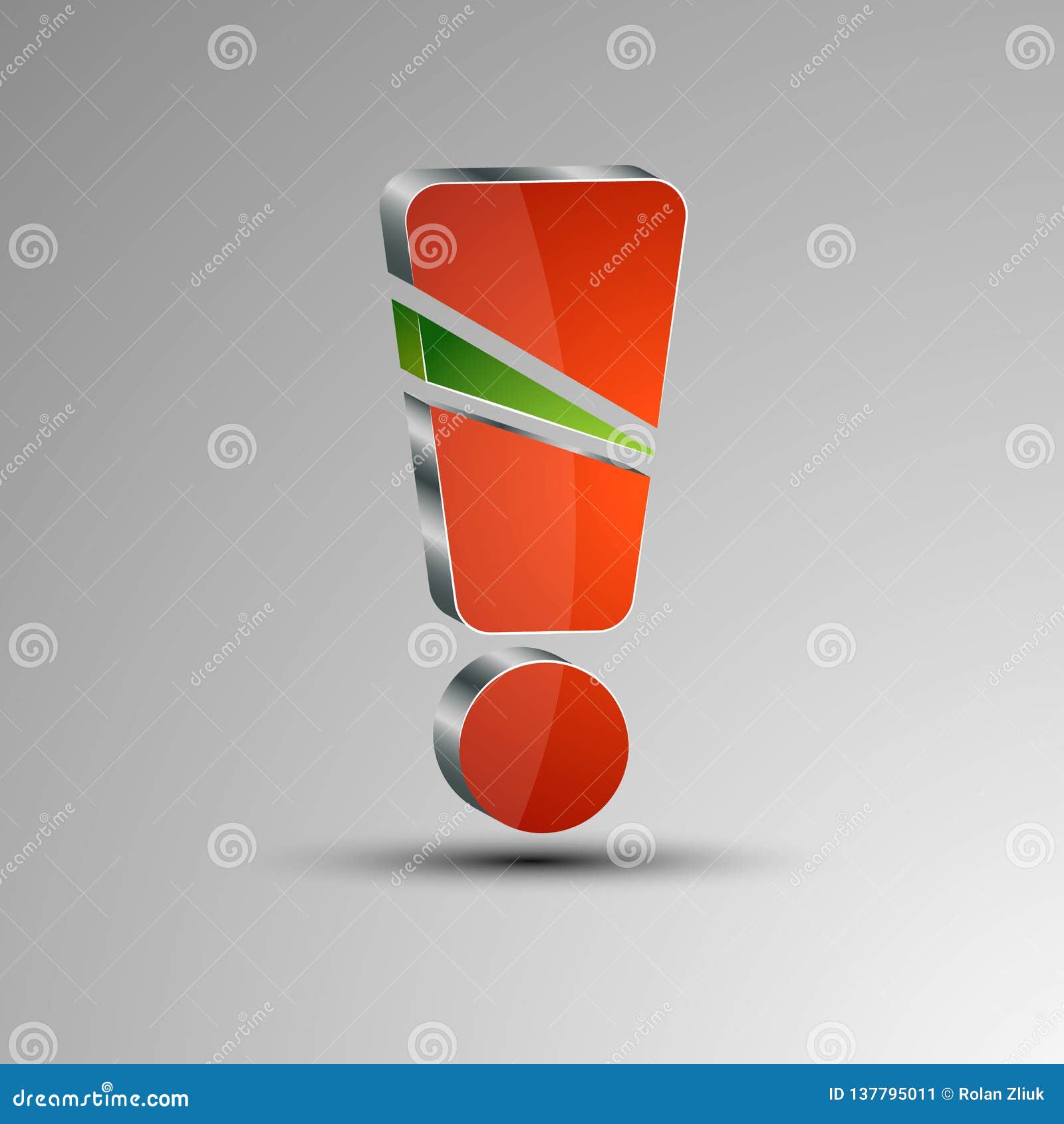 3D exclamation mark stock vector. Illustration of geometric - 137795011