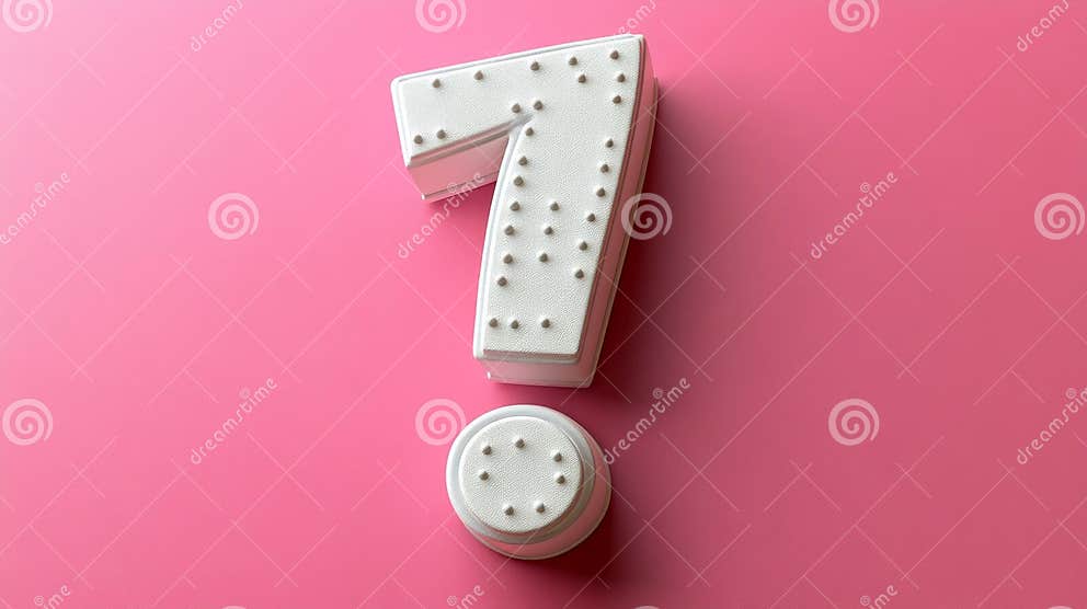 3D Exclamation Mark in White Against a Bright Pink Background Modern ...