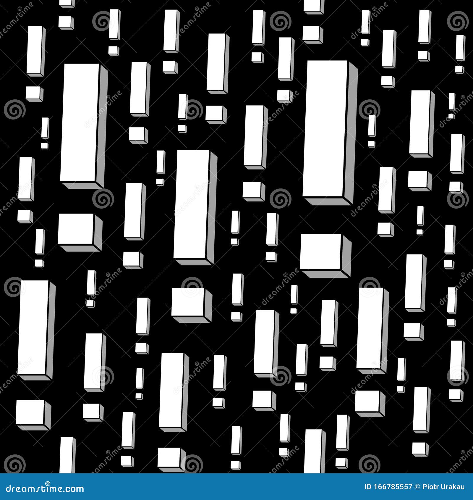 3d Exclamation Points Seamless Pattern Stock Vector - Illustration of ...