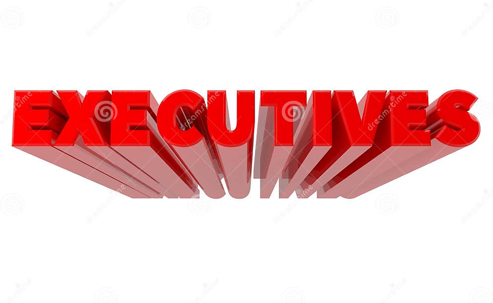 3D EXECUTIVES Word on White Background 3d Rendering Stock Illustration ...