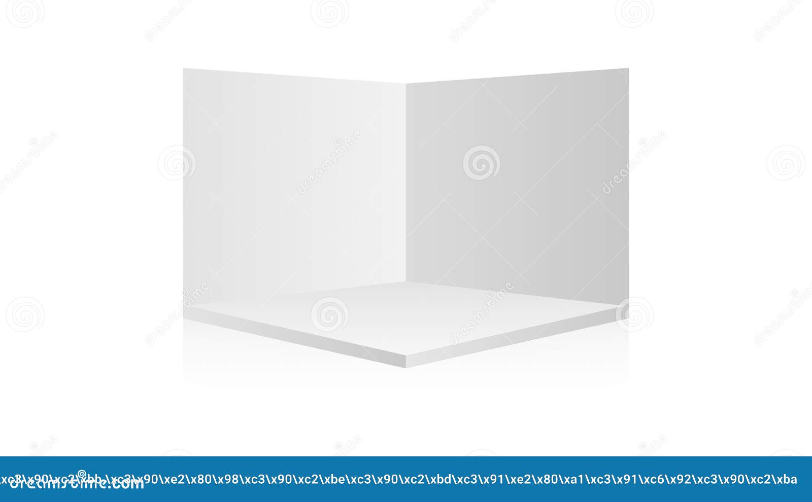 3D Exhibition Booth. Showroom. Square Corner. Empty Geometric Square ...