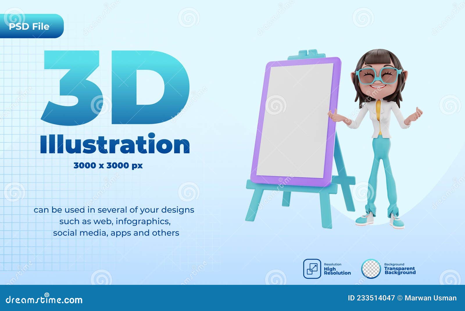3d Explain with Presentation Board 2 Stock Image - Illustration of ...