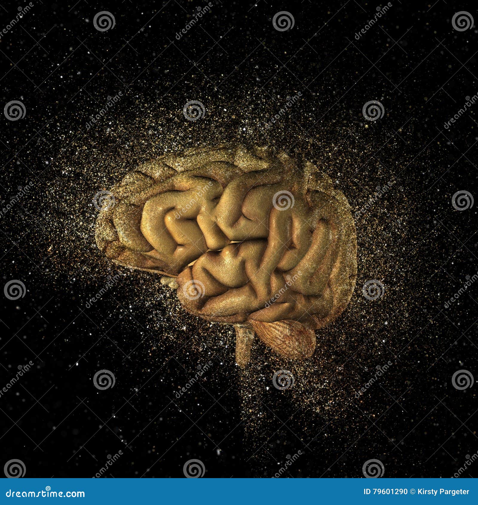 3D exploding brain stock illustration. Illustration of brain - 79601290