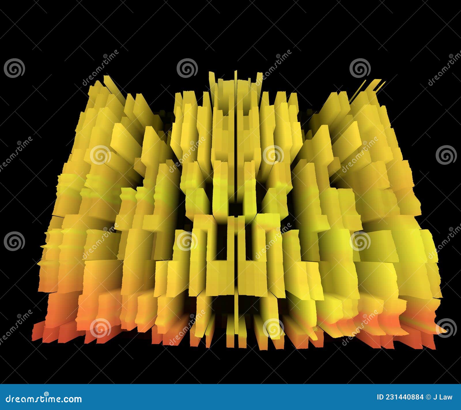 3D Exploding Surface View Puzzle in Yellow Gold and Orange Stock ...