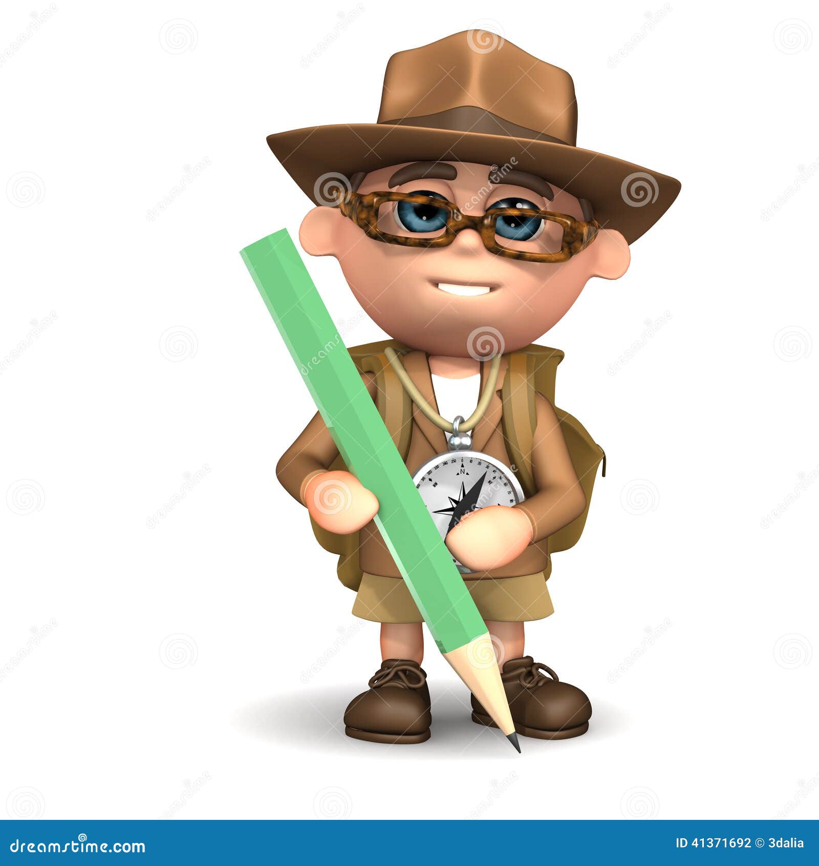3d Explorer pencil stock illustration. Illustration of holiday - 41371692