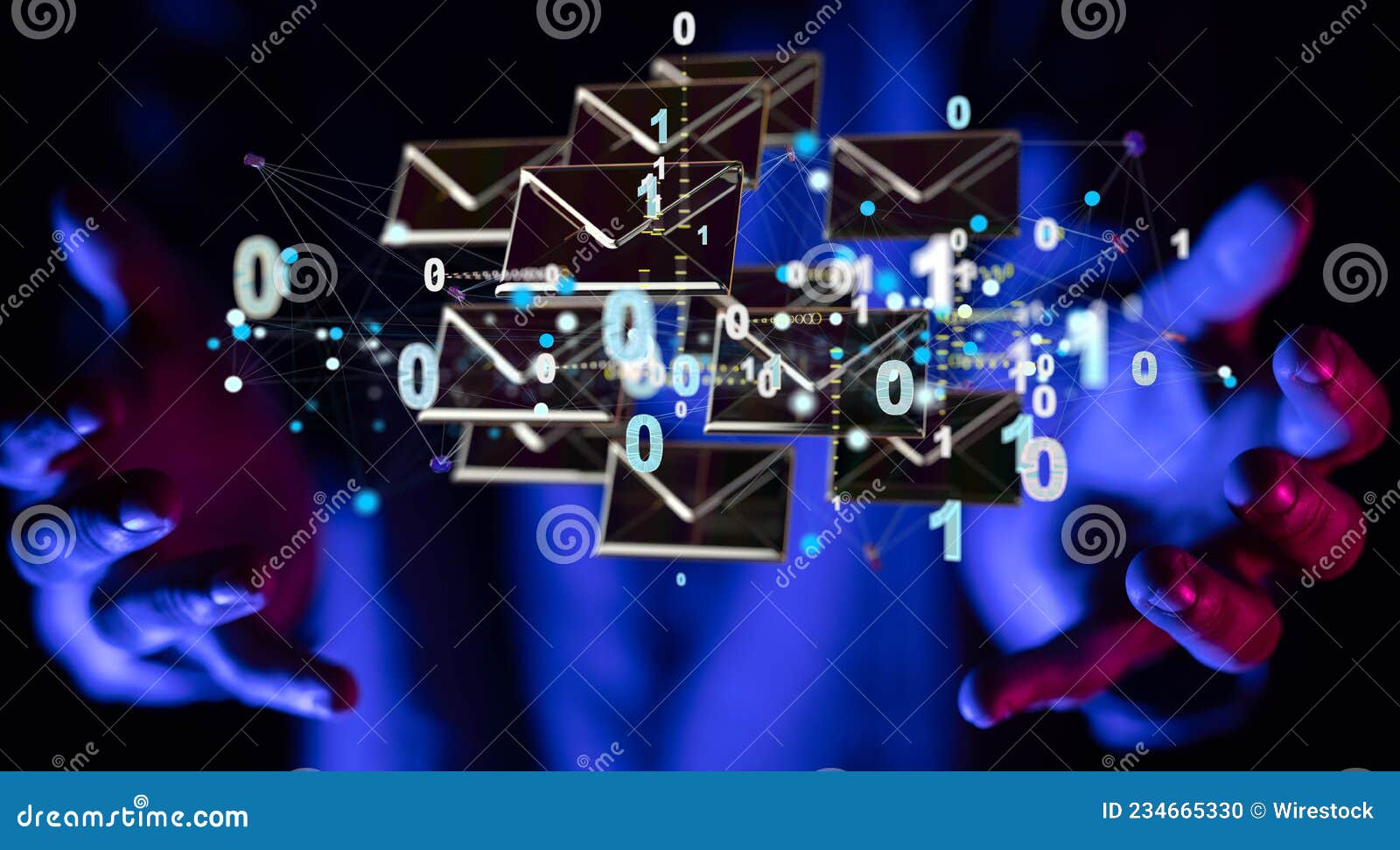 3d Express Envelope and Parcel Abstract Technology Background Stock ...