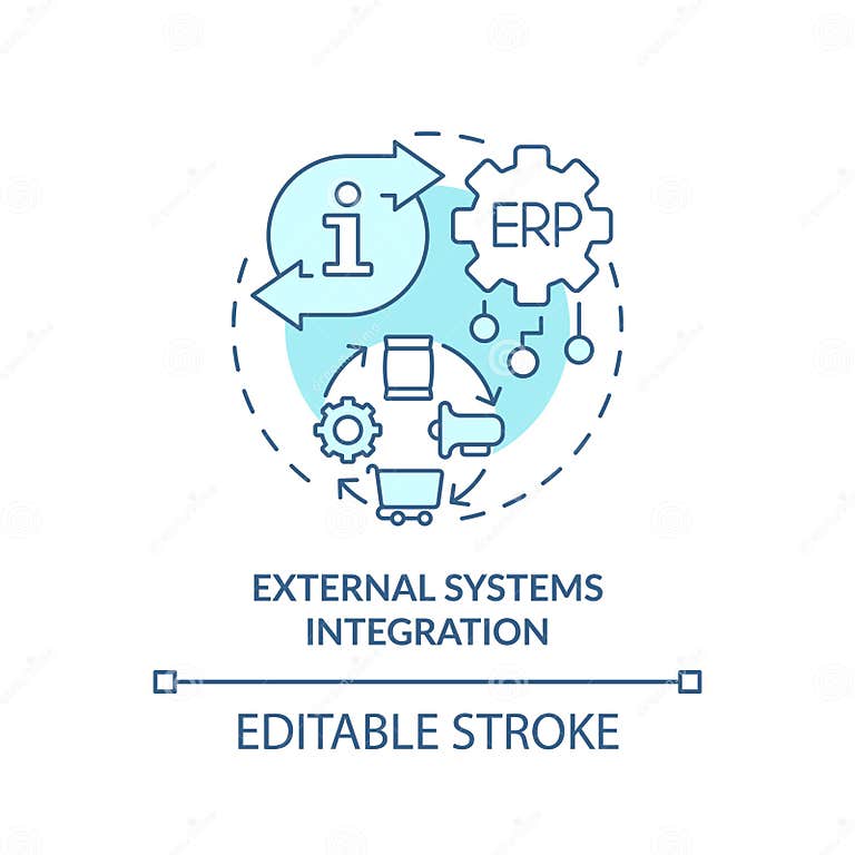 2D External Systems Integration Blue Icon Concept Stock Vector ...