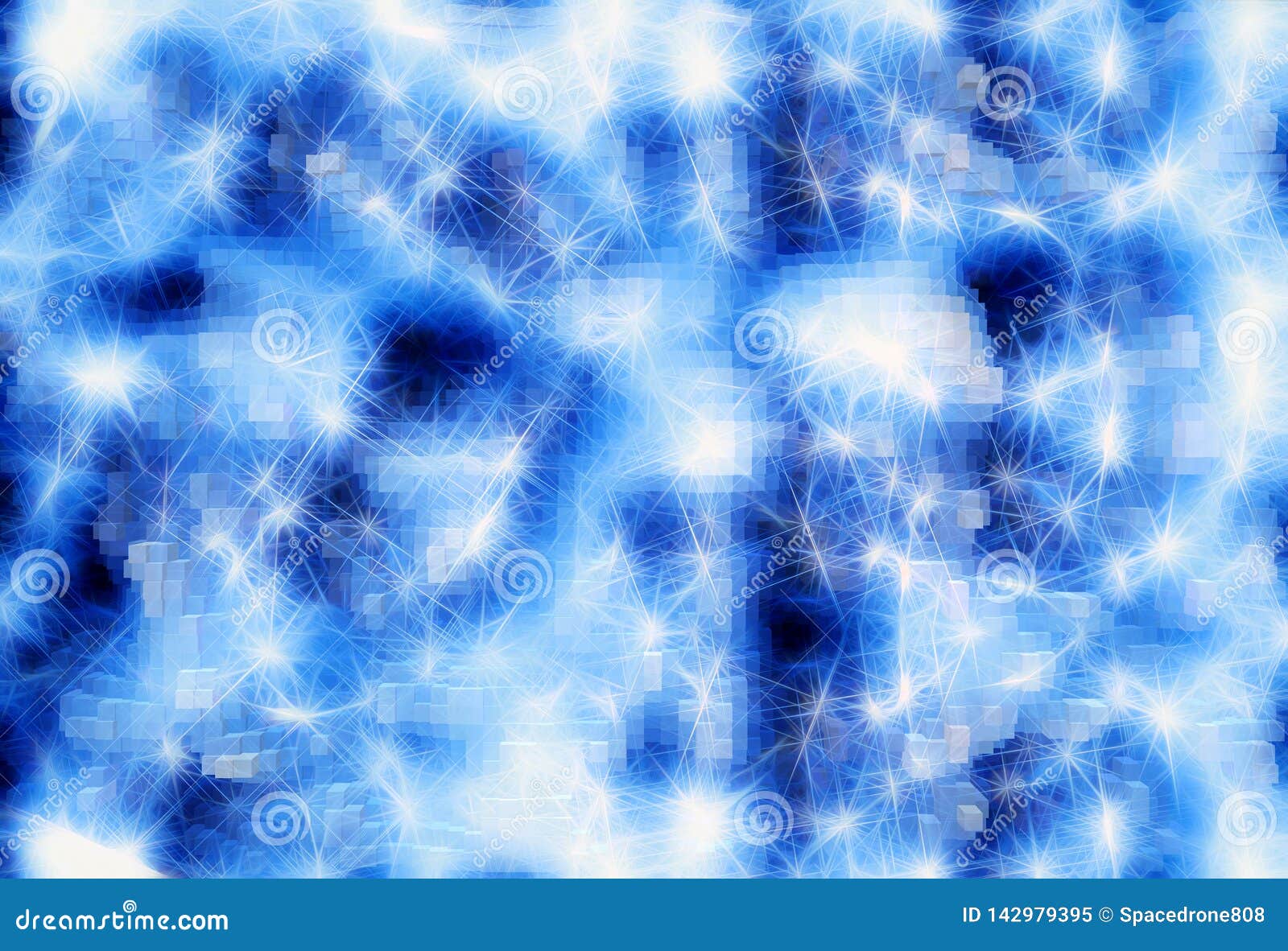 3d Extruded Blue Blocks with Multiple Light Flares Background Stock ...