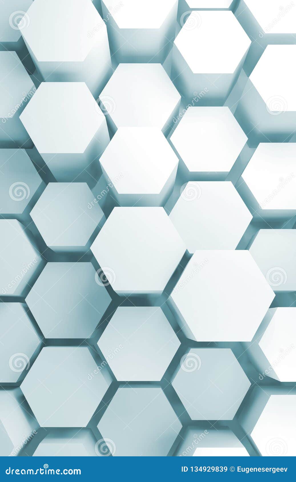 3d Extruded Hexagon Pattern on Wall Stock Illustration - Illustration ...