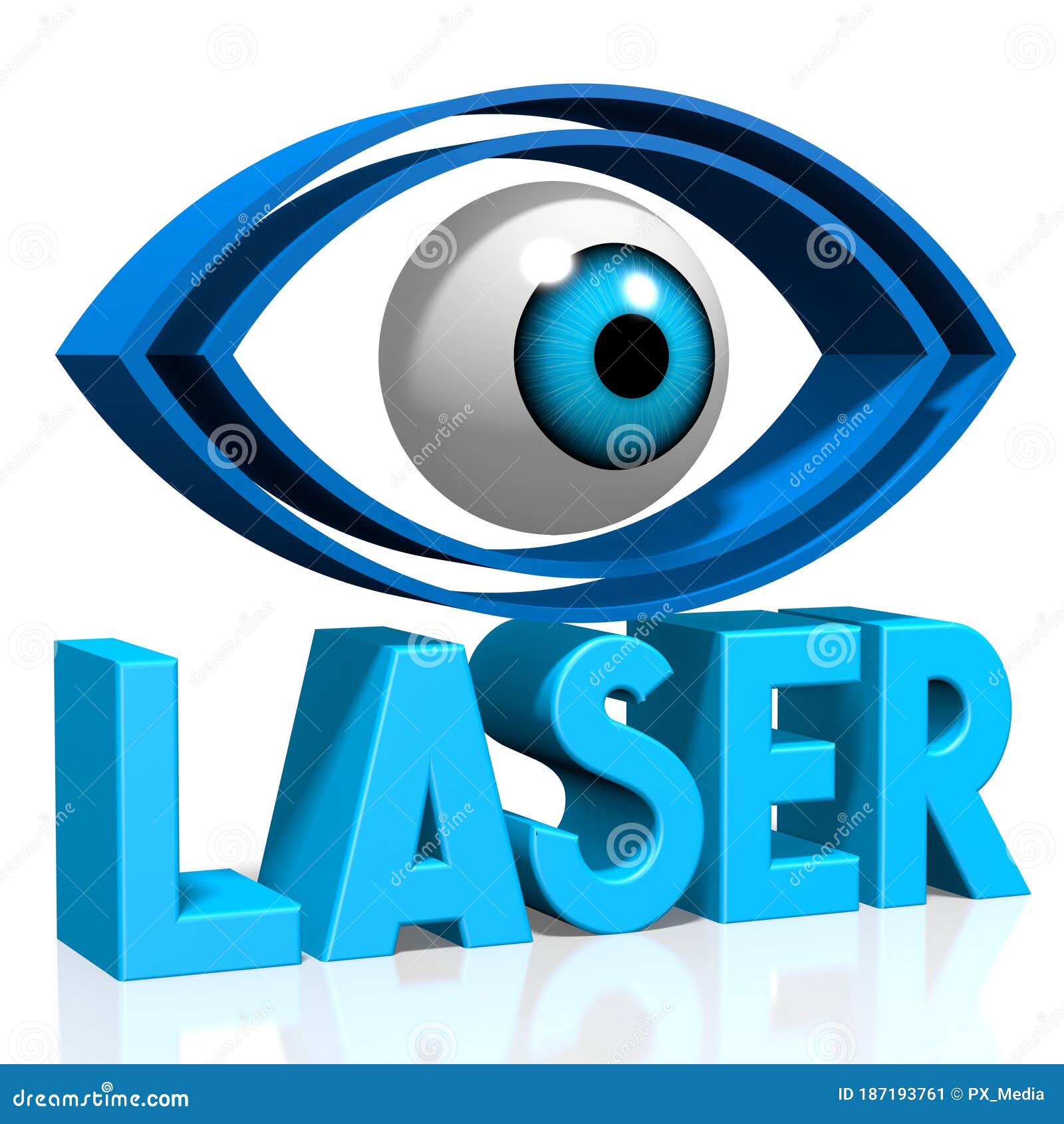 3D Eye, Eyeball - Laser Concept Stock Illustration - Illustration of ...