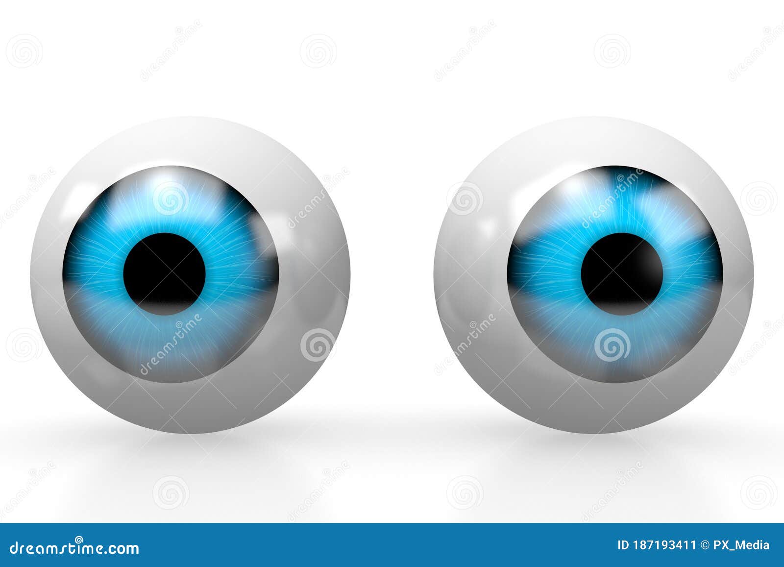 Two Eyeballs Illustration. Cartoon Style Hand Drawn Illustration. Cute ...