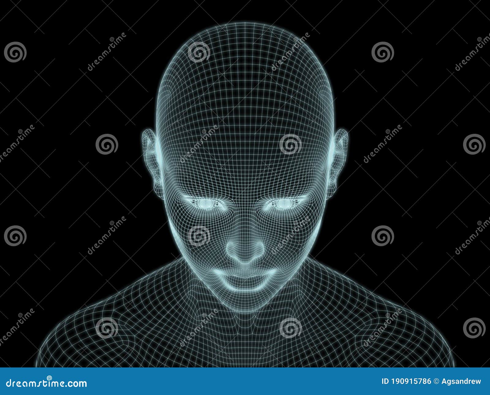 3D Face Mesh stock illustration. Illustration of inspiration - 190915786