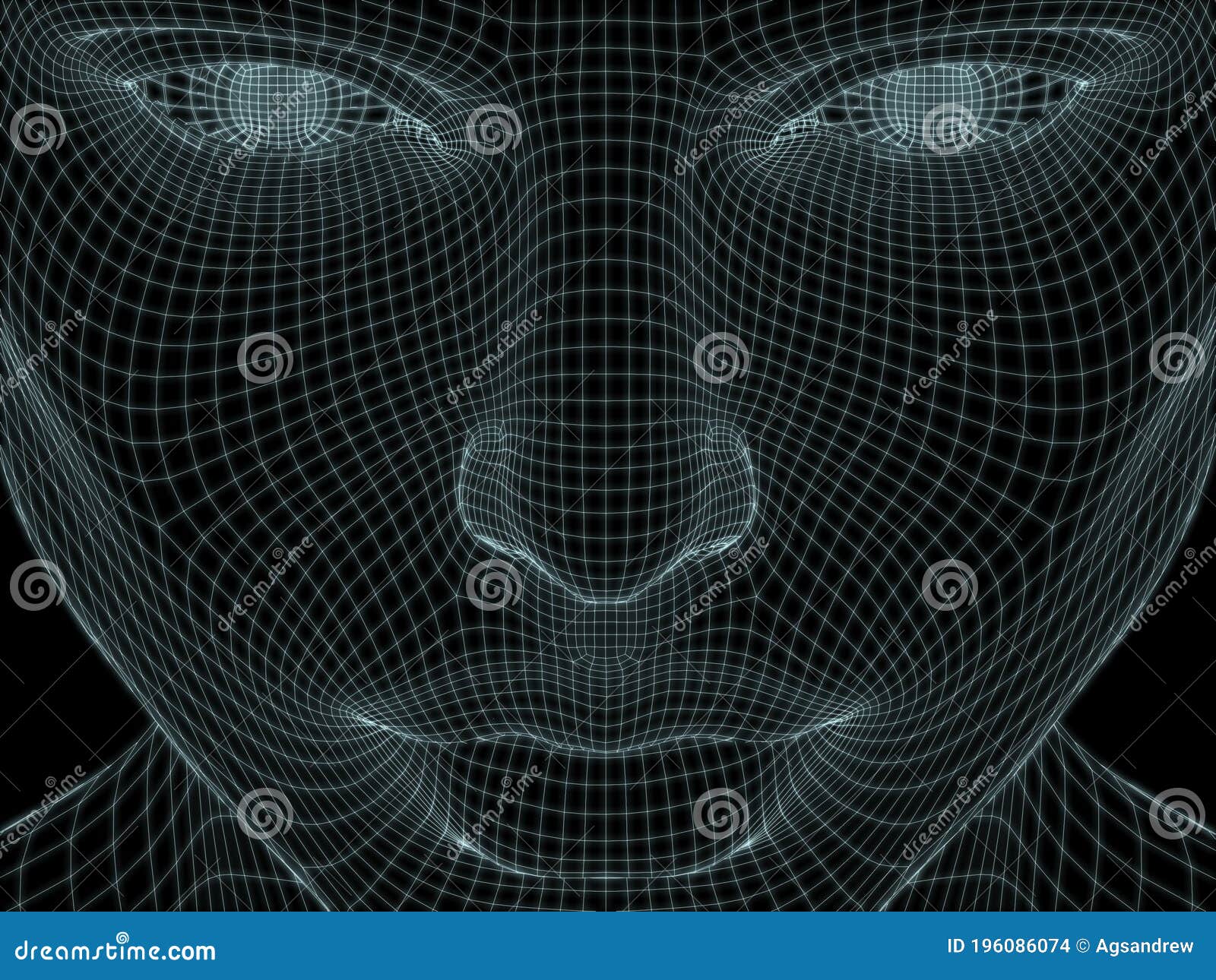 3D Face Mesh stock illustration. Illustration of psyche - 196086074