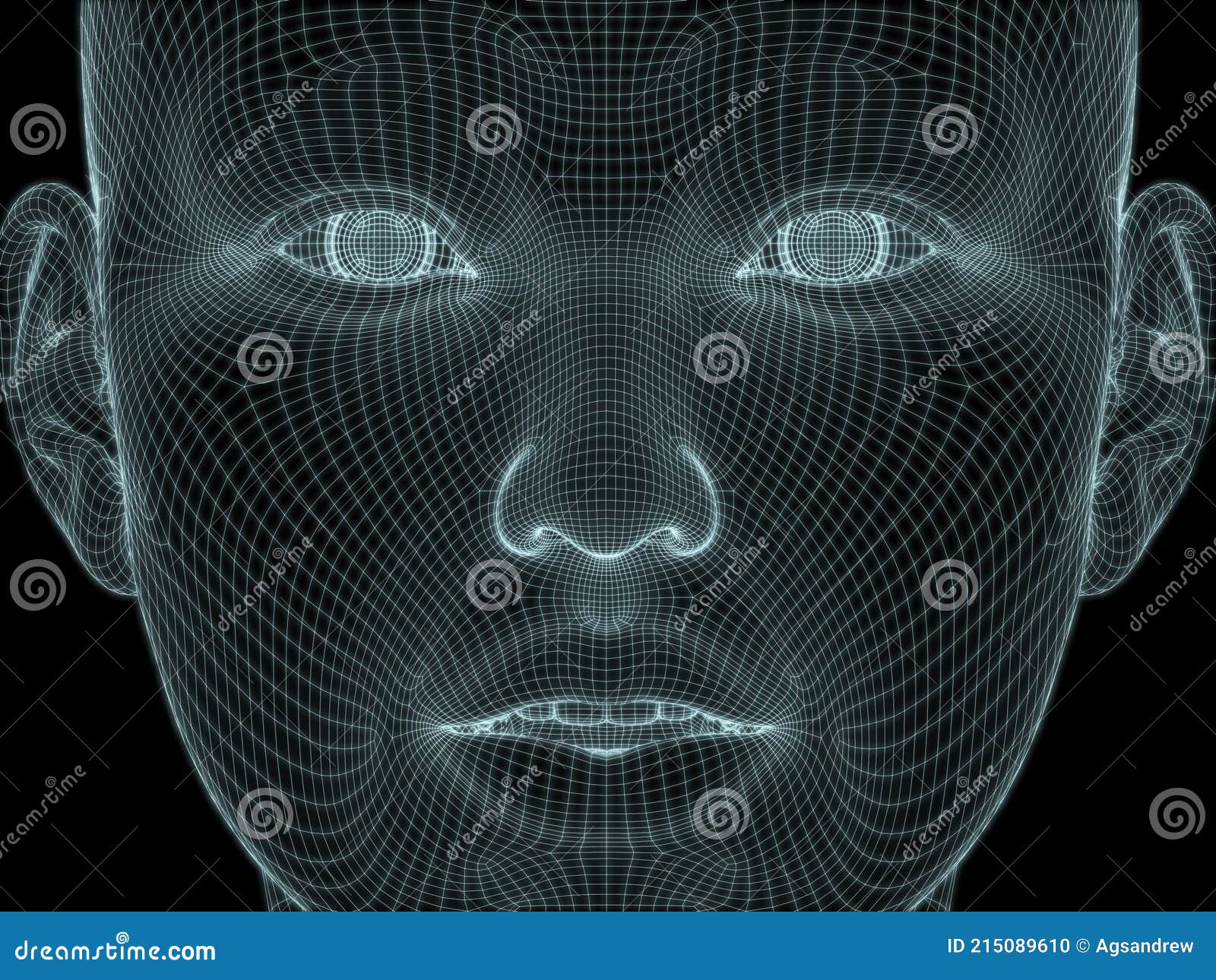 3D Face Mesh stock illustration. Illustration of reason - 215089610