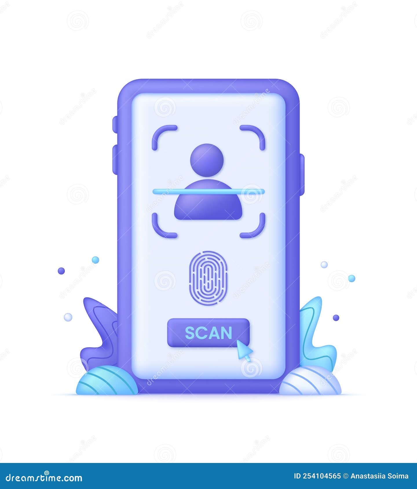 3D Face Recognition Illustration. Concept of Facial Recognition, Face ...