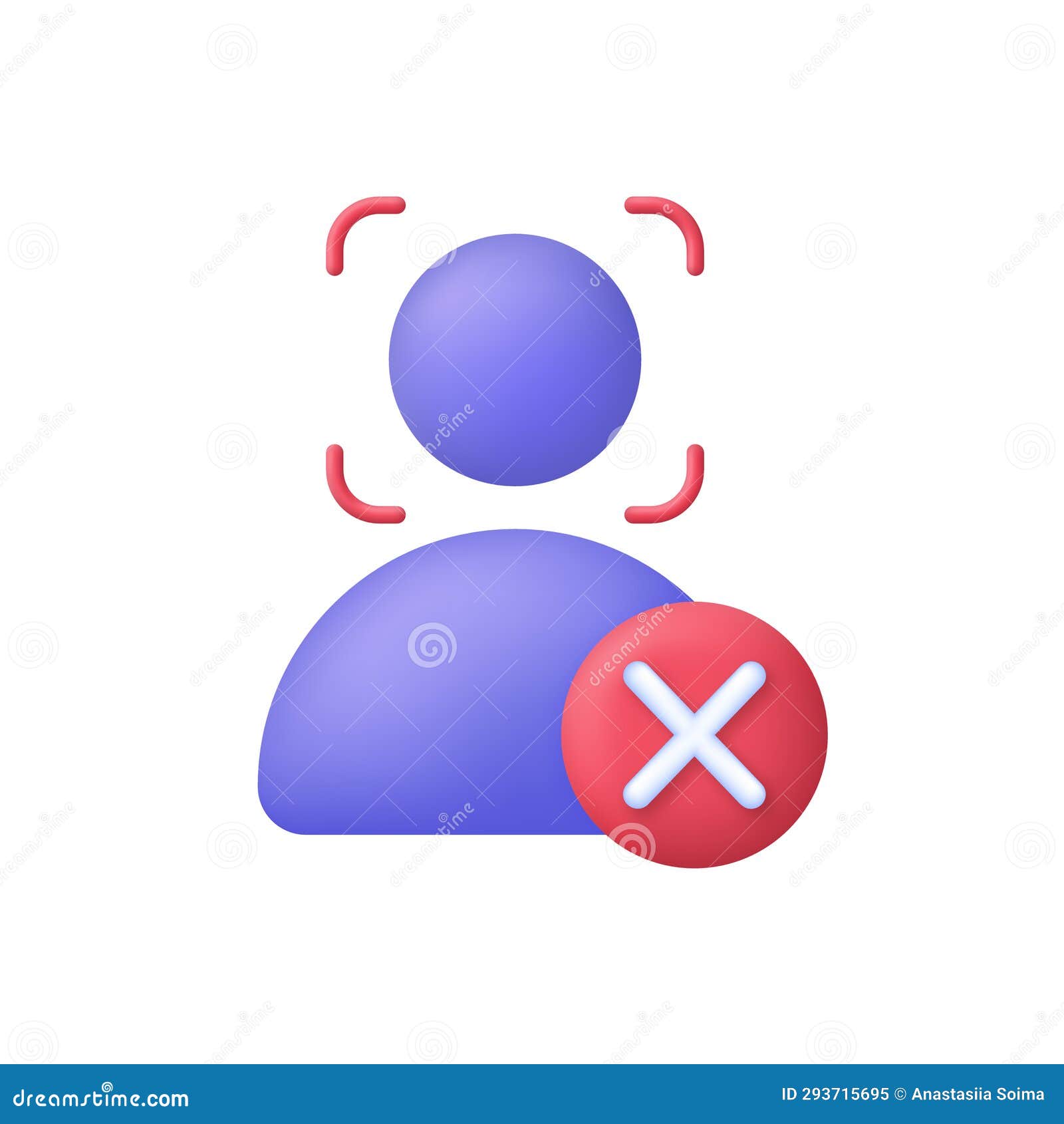 3D Face Recognition Illustration. Incorrectly. Concept Of Facial ...