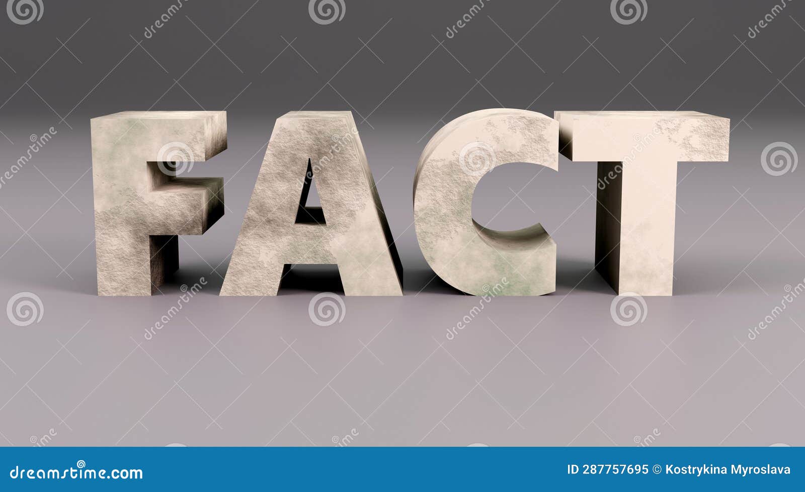 3d Fact Made of Concrete on Grey Background, 3d Render, Sign Stock ...